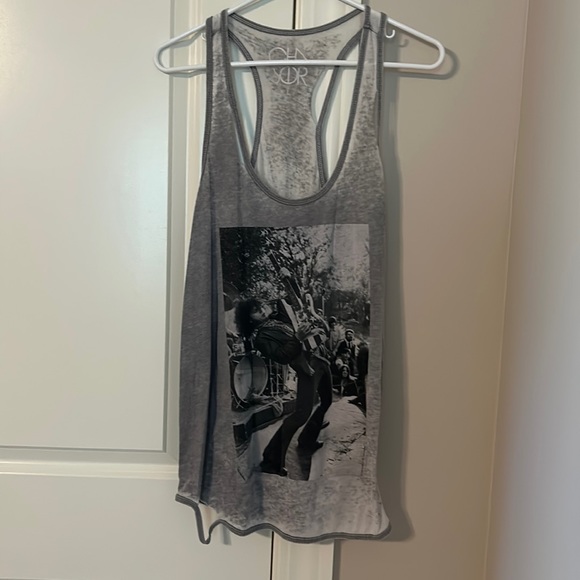 Chaser | Tops | Chaser Destroyed Look Sheer Tank Top | Poshmark